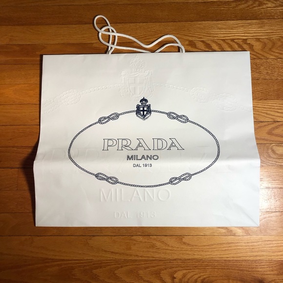 Prada | Bags | Prada Authentic From Milan Paper Shopping Bag Large ...